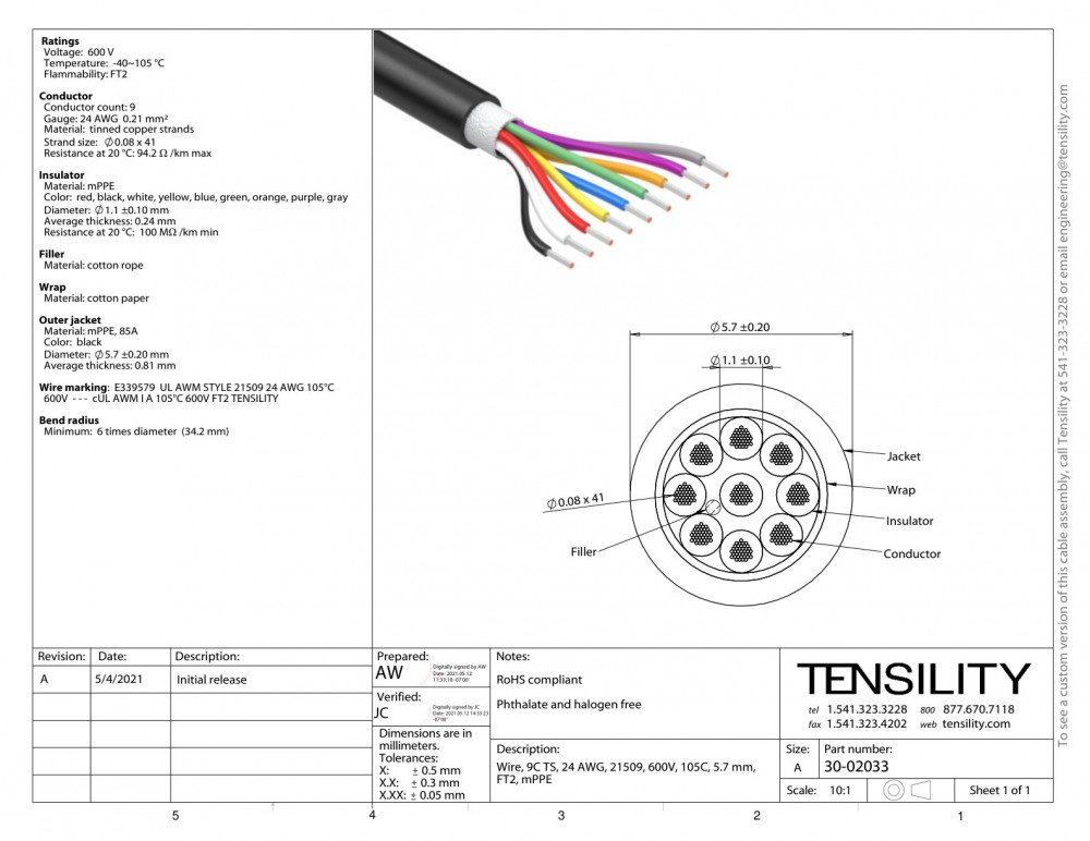 Tensility International 30-02033 product drawing preview