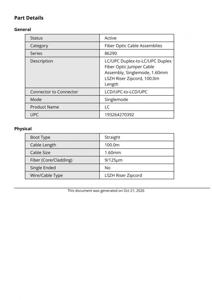 MOLEX 885376100 product drawing preview, page 2
