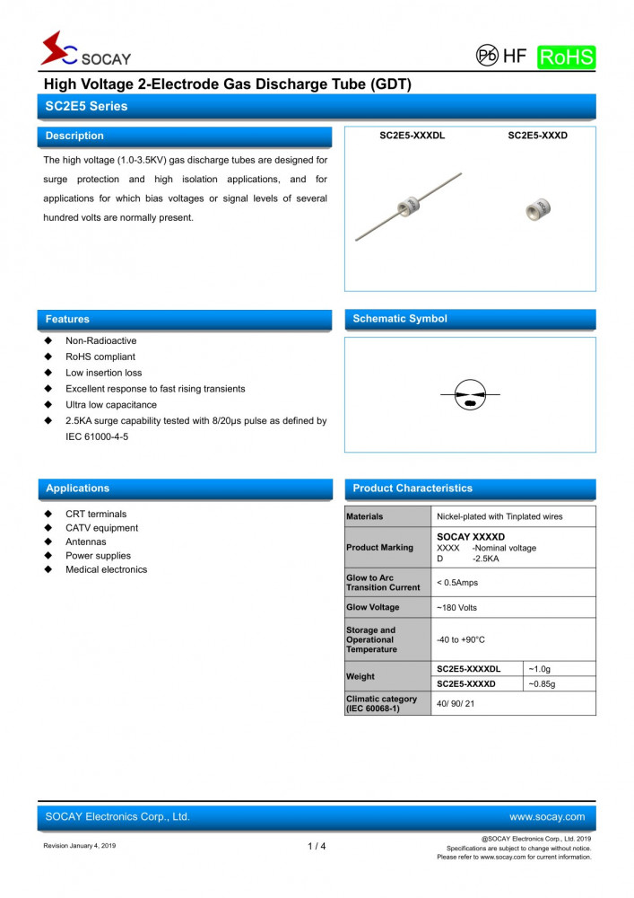 SC2E5 series datasheet page 1