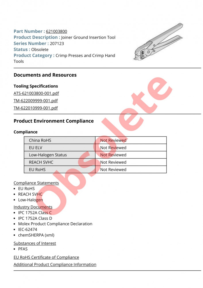 Technical document image 1 for MOLEX 621003800