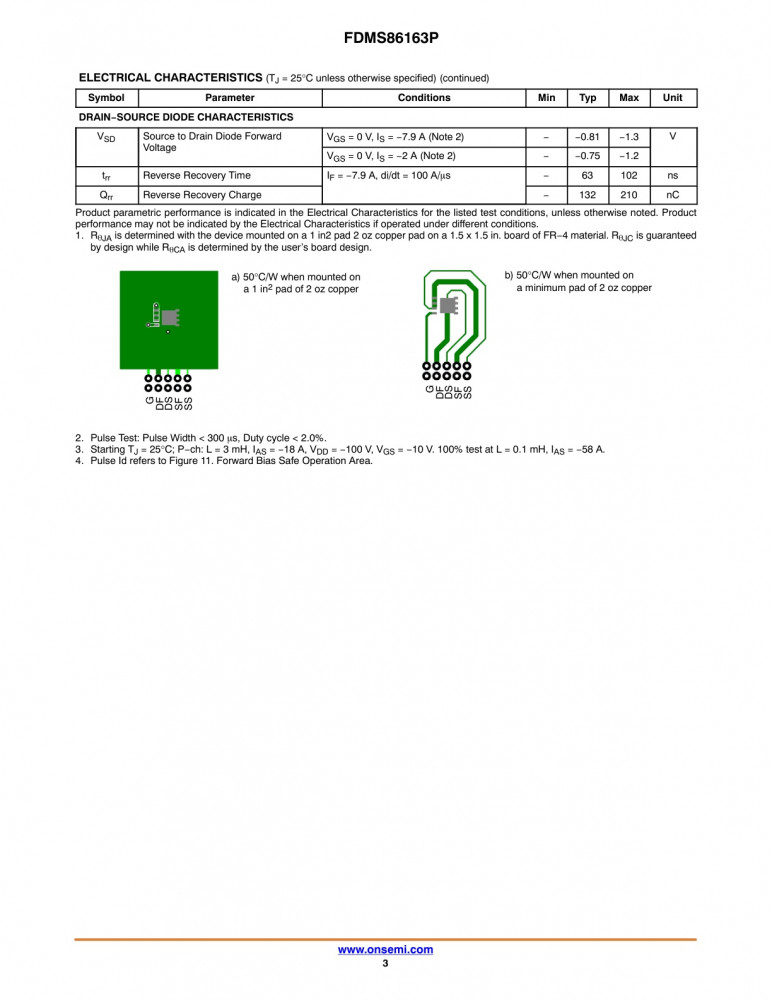FDMS86163P datasheet page 3