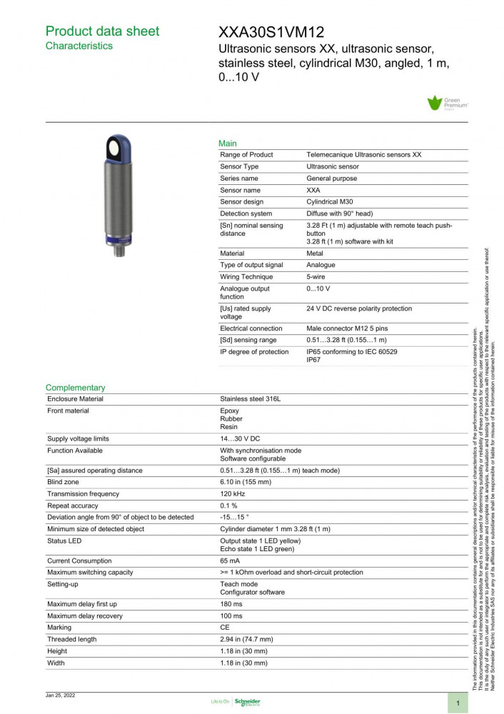 XXA30S1VM12 technical document page 1