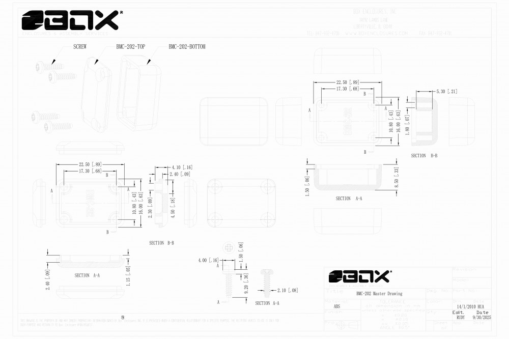 BMC-202 master drawing visual for enclosure review