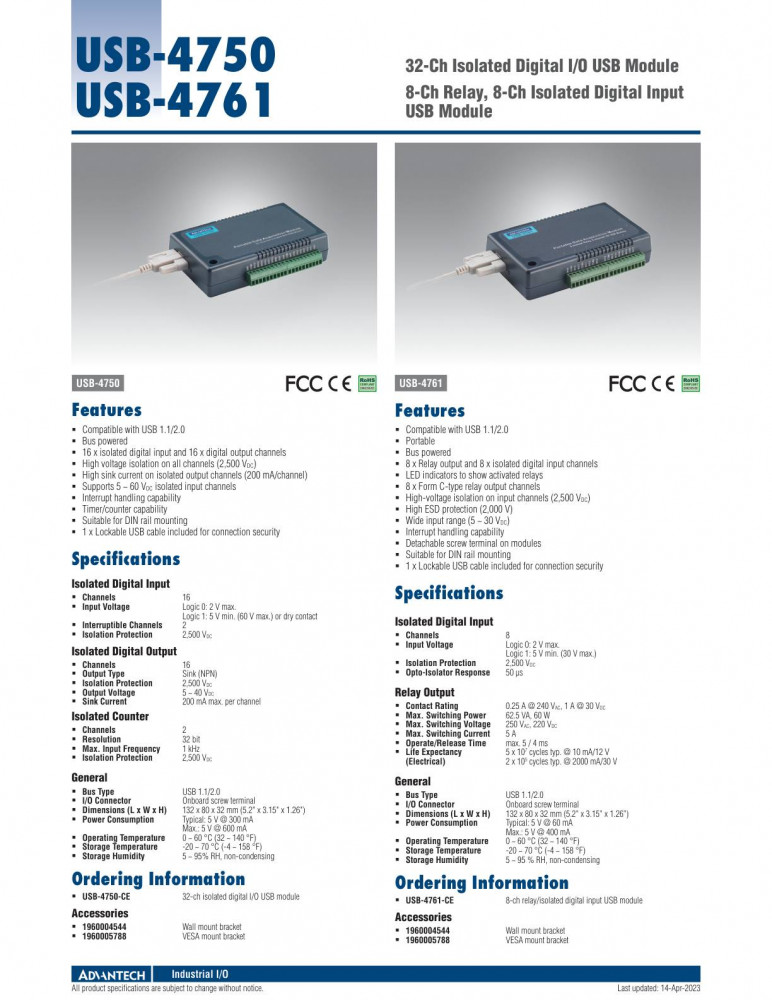 USB-4761 product documentation preview