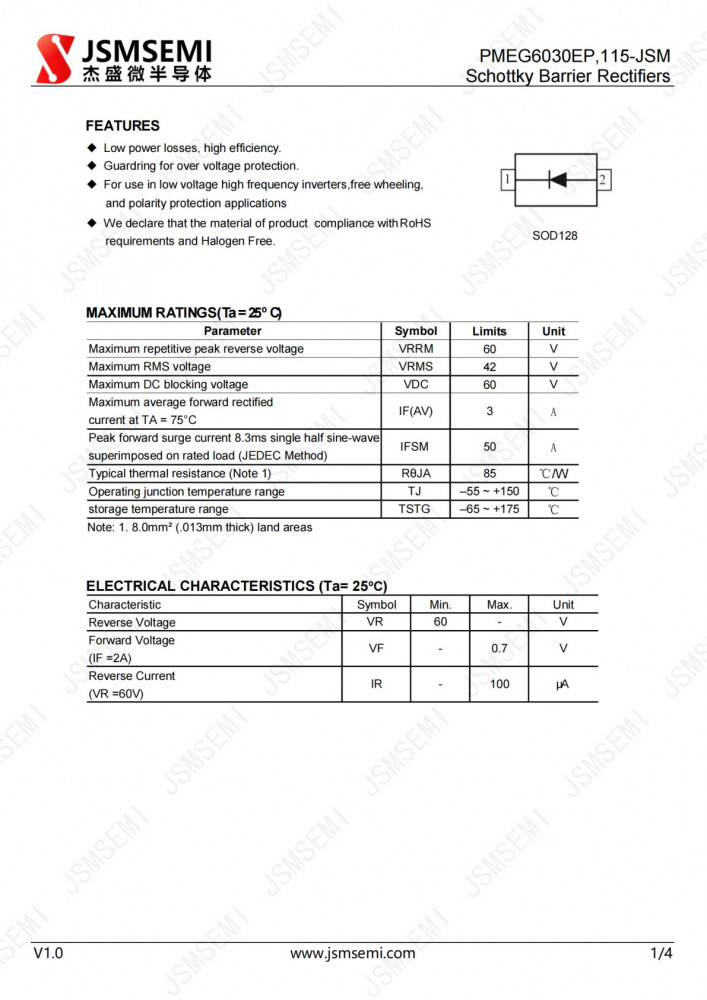 PMEG6030EP,115-JSM datasheet page 1