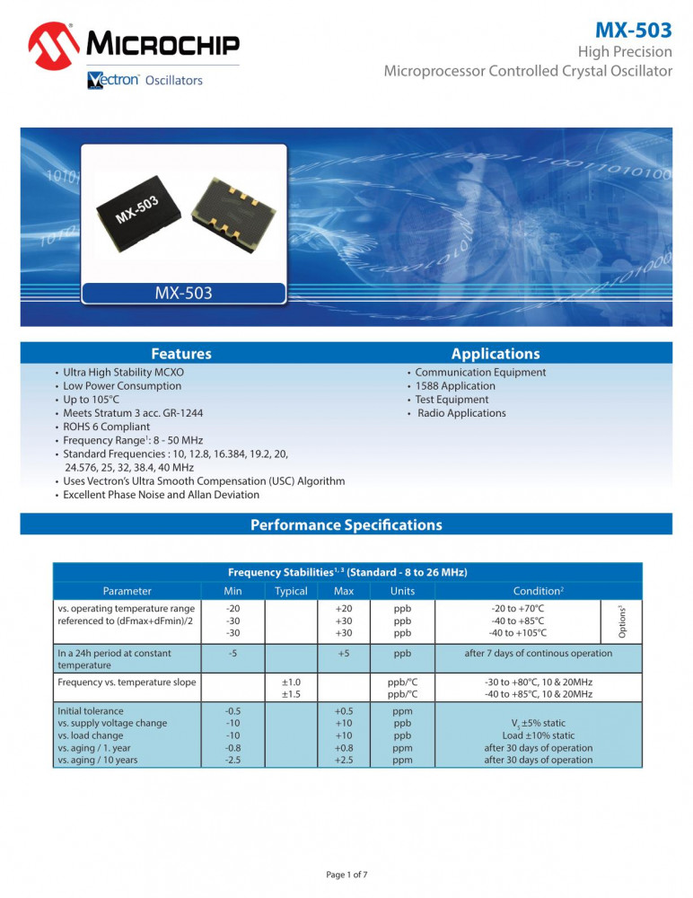 MX-503 datasheet page 1