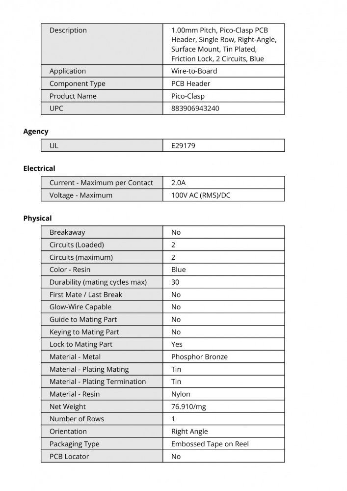 MOLEX 5015680247 product documentation image 2