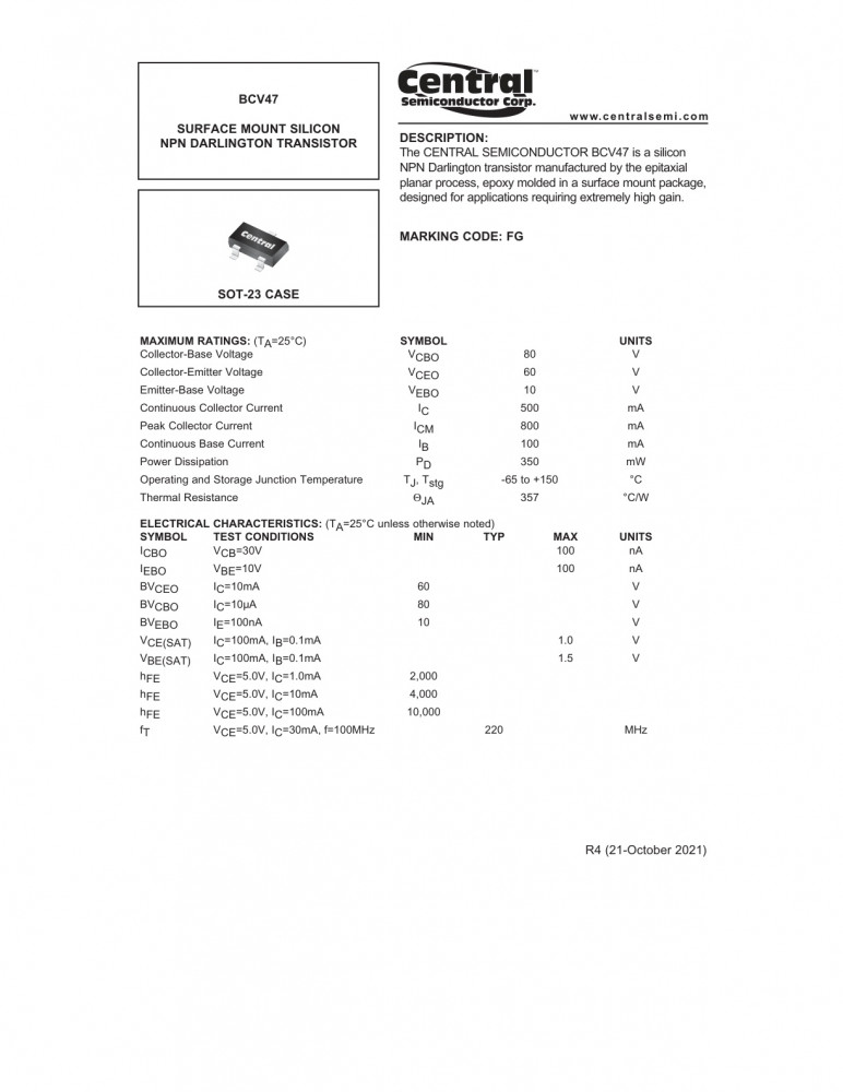BCV47 TR PBFREE datasheet page 1
