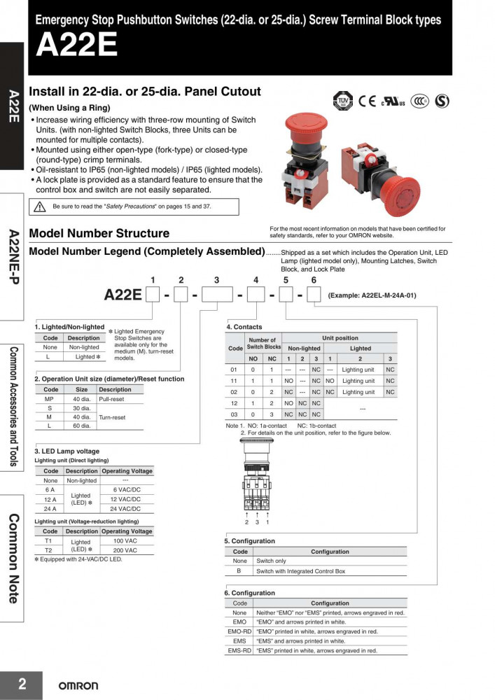 OMRON A22NE document page 2