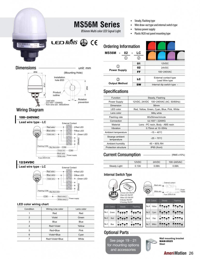 AMERI MATION MS56M Series technical document preview