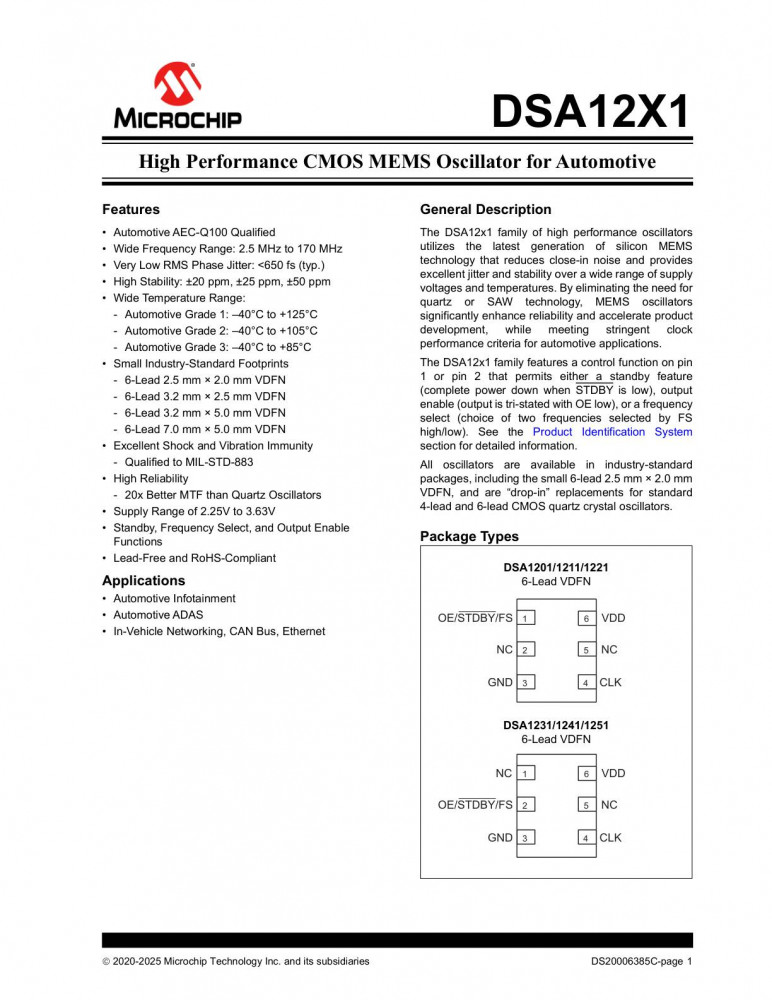 DSA1201 datasheet page 1