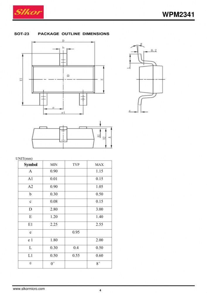 WPM2341 datasheet page 4