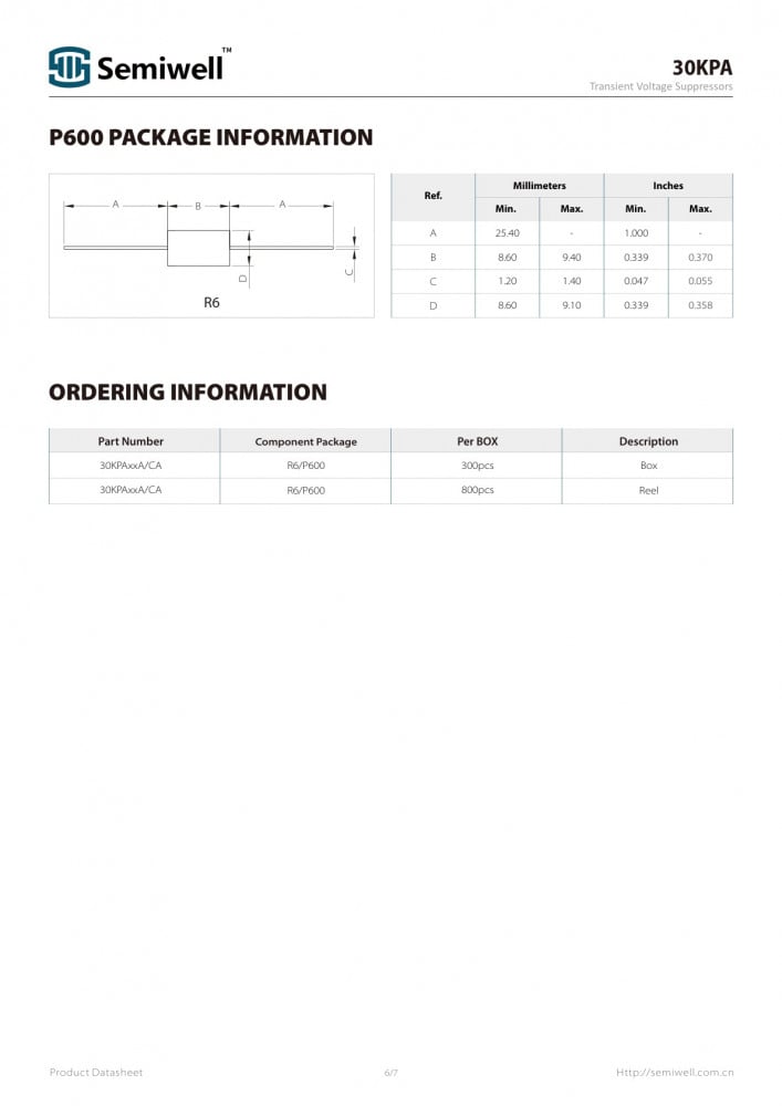 Semiwell 30KPA series datasheet preview, page 6