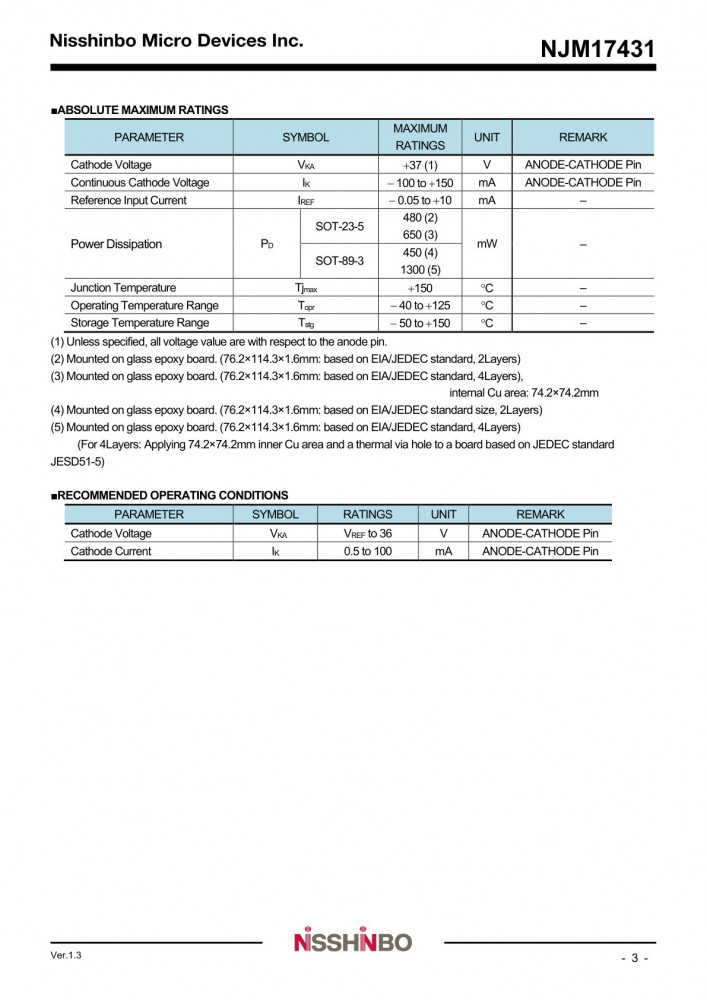 NJM17431 datasheet page 3