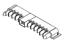 7.50mm Pitch EXTreme Ten60Power Right-Angle Plug Assembly with Guide Pins, 8 AC Power Circuits