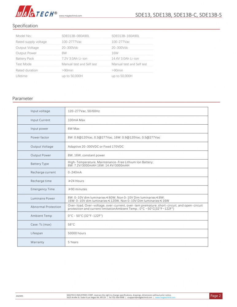 SDE13B-S document page 2