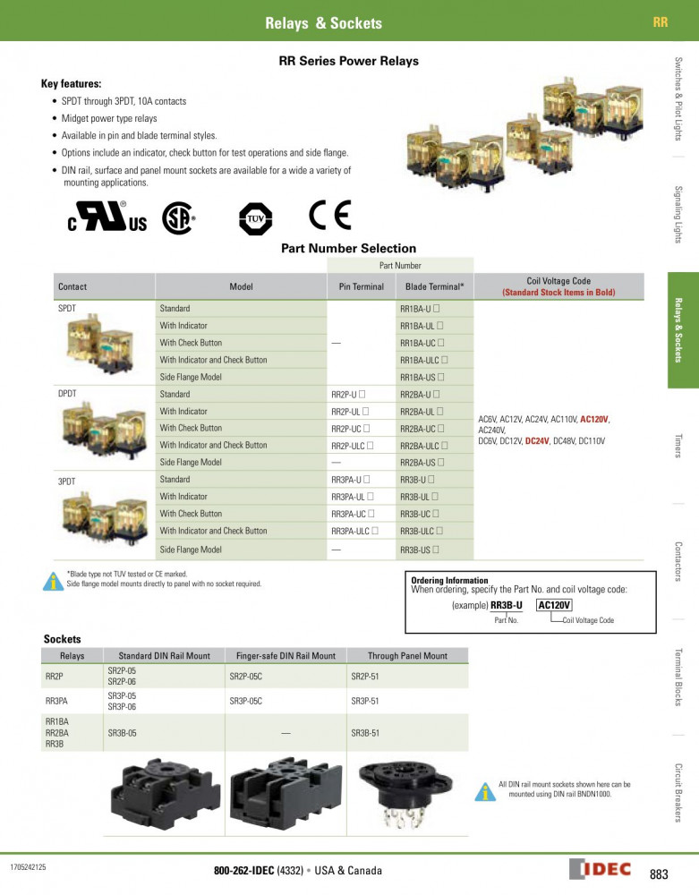 IDEC RR Series datasheet page 1