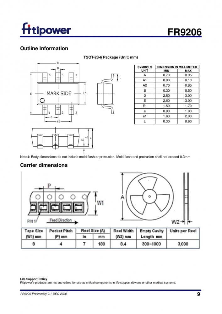 FR9206S9 datasheet page 9