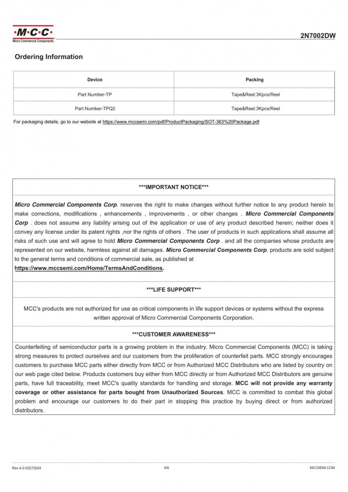 2N7002DW-TP datasheet page 6