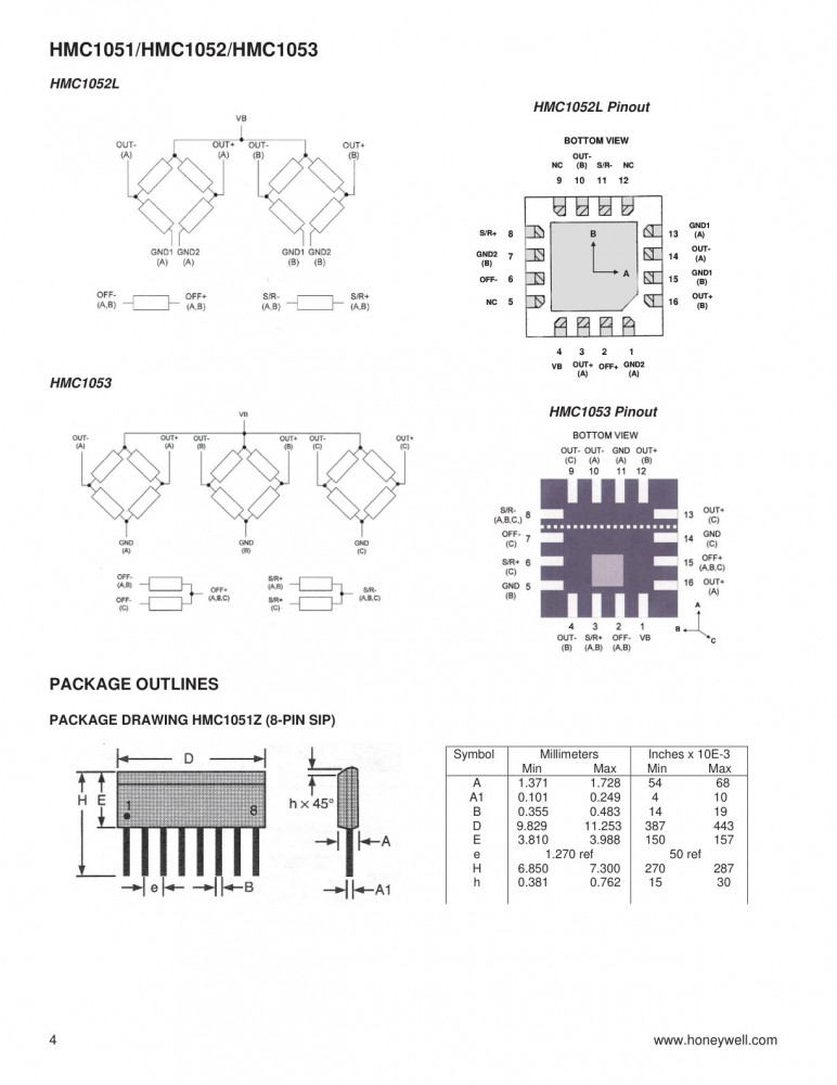 HMC1052L-TR technical document page 4