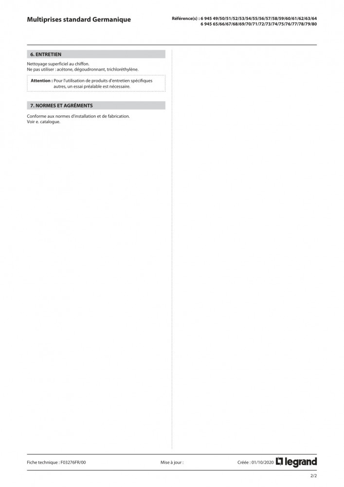 Legrand technical document page 2