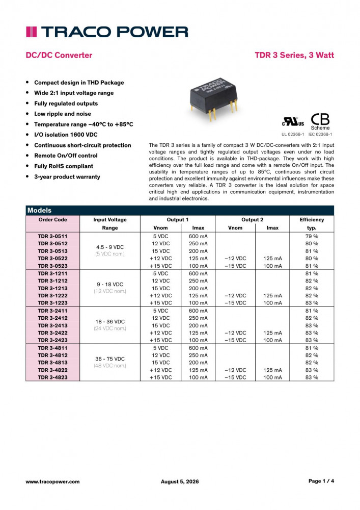 TDR 3 product documentation, page 1