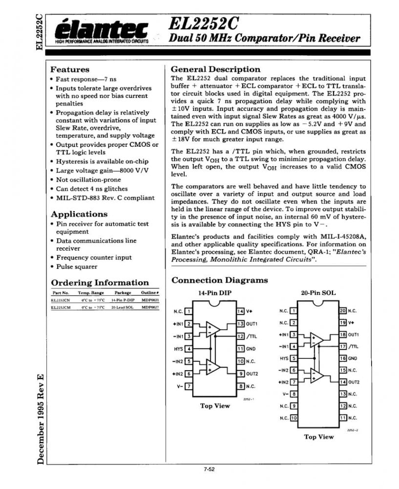 EL2252C datasheet page 1