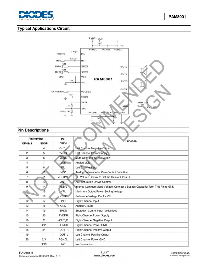 PAM8001NHR datasheet page 2