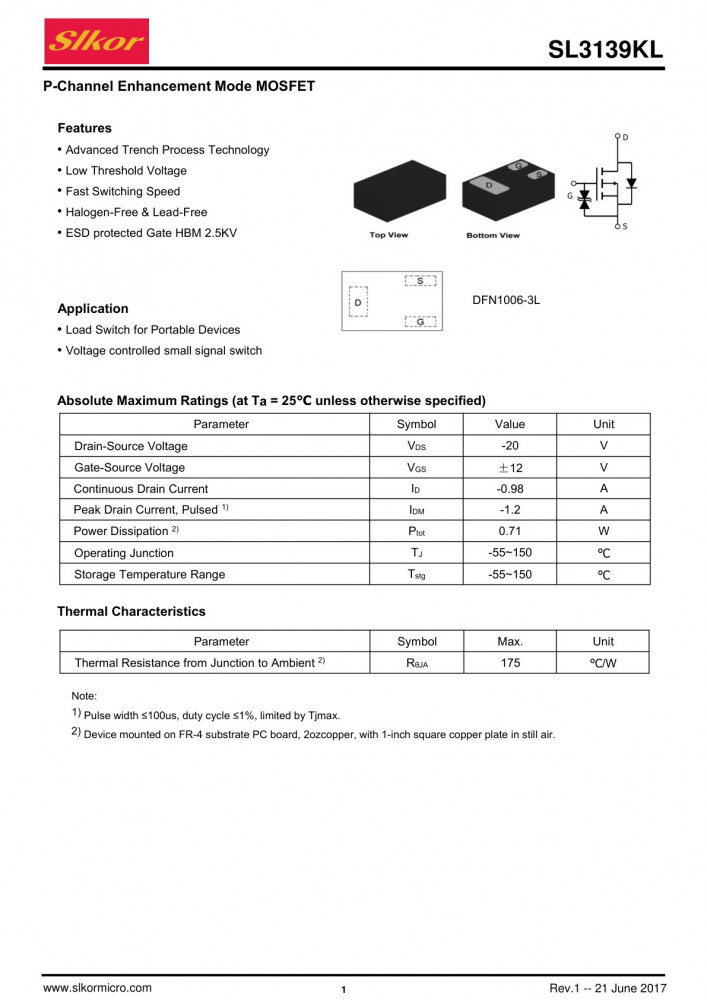 SL3139KL datasheet page 1