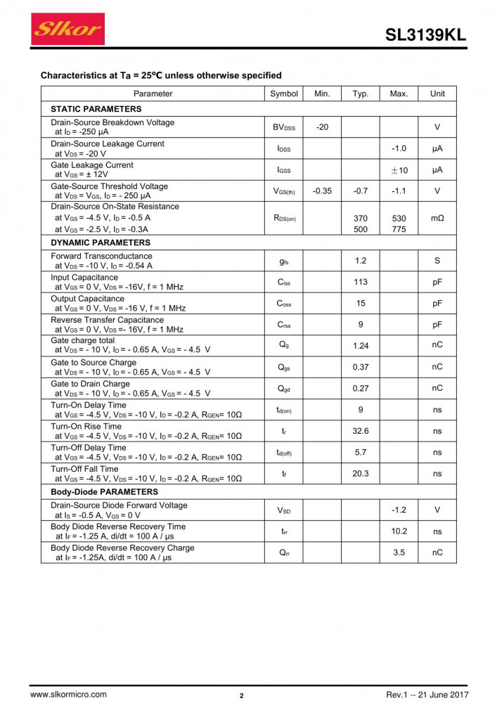 SL3139KL datasheet page 2