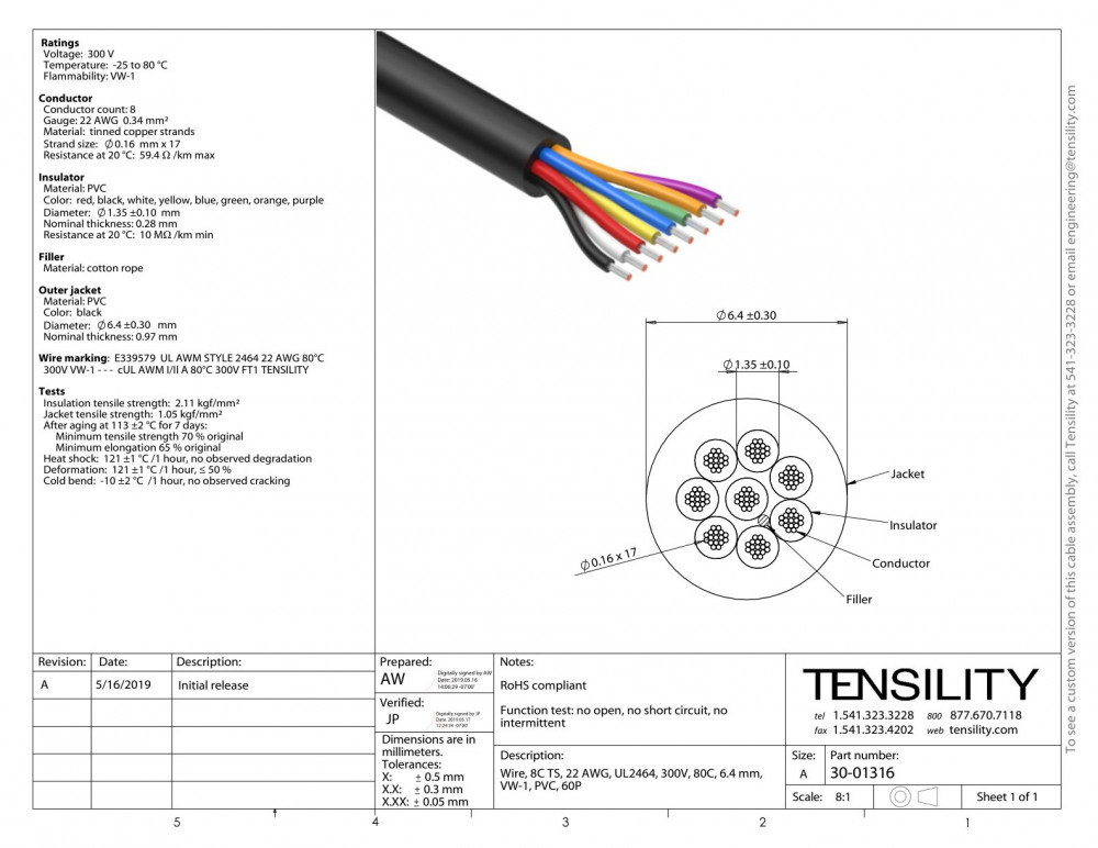 Tensility International 30-01316 product drawing