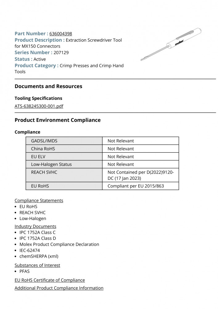 Tooling document visual reference, page 1