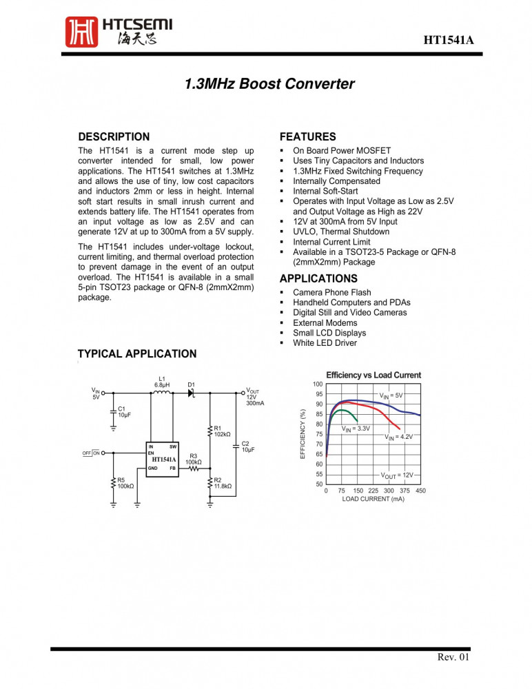 HT1541 datasheet page 1