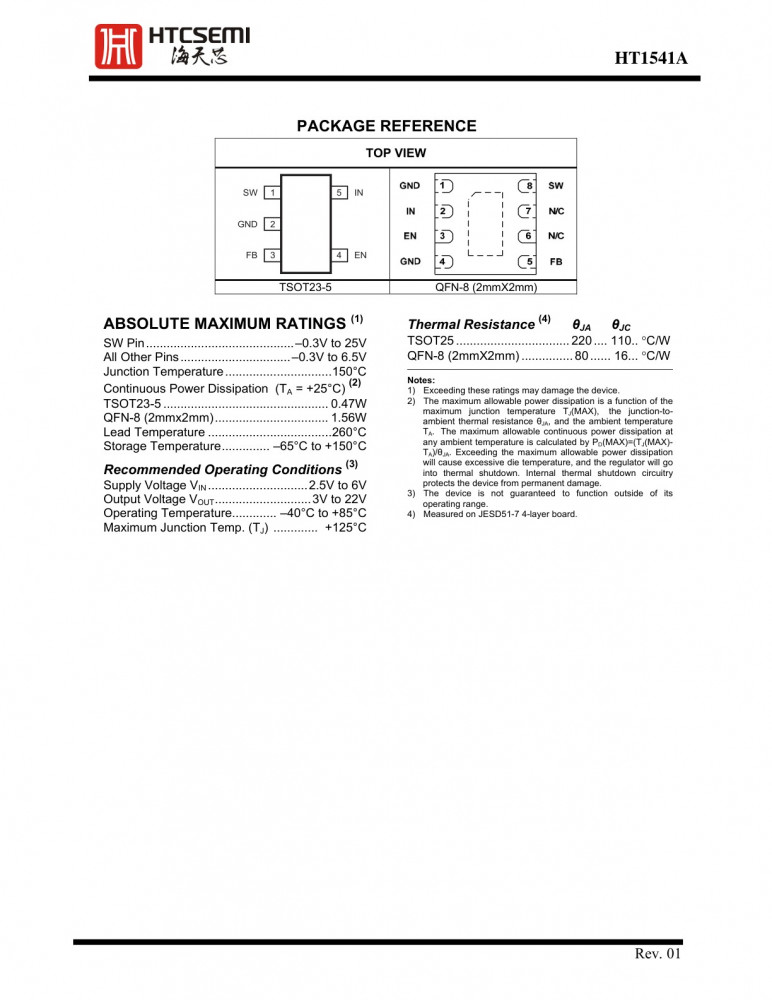 HT1541 datasheet page 2