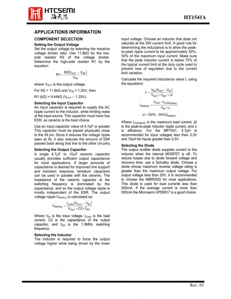 HT1541 datasheet page 6
