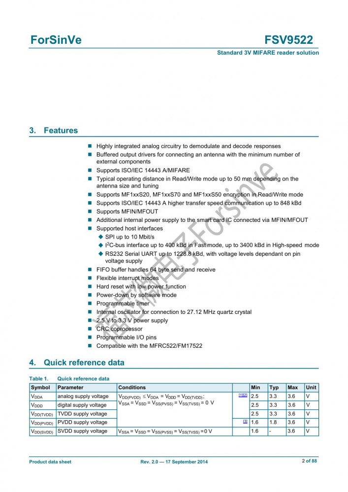 FSV9522 datasheet page 2