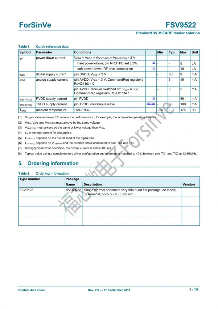 FSV9522 datasheet page 3