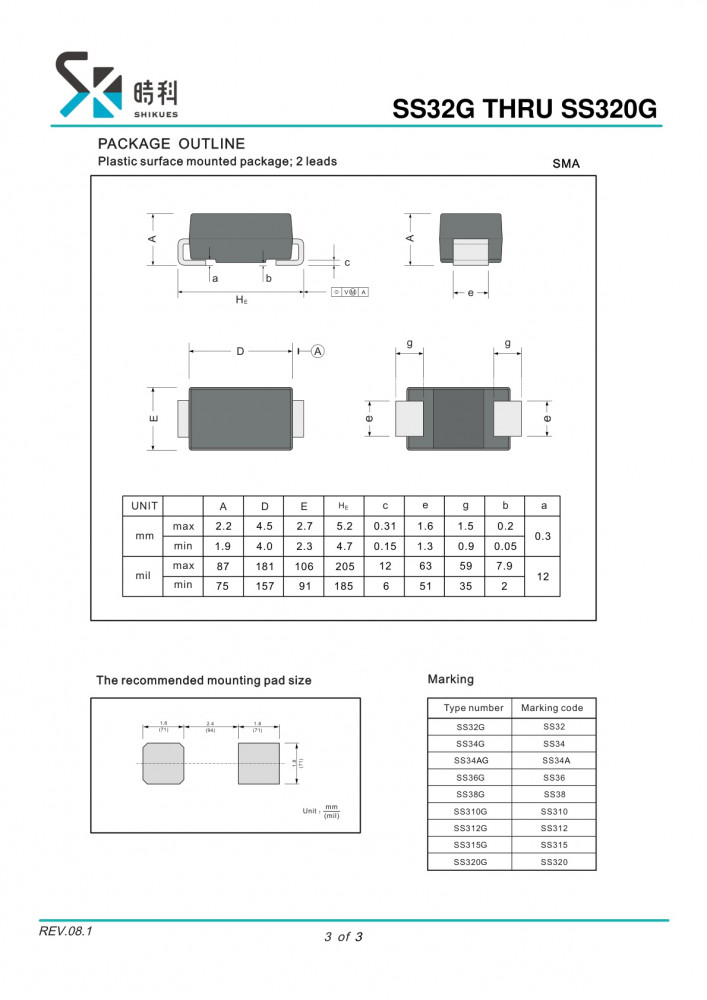 SS34G datasheet page 3