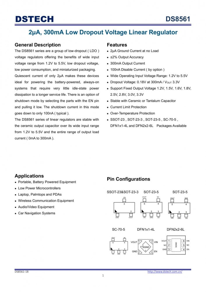 DS8561 datasheet page 1
