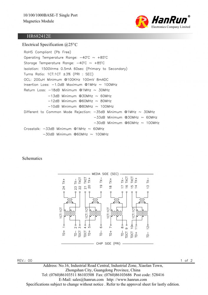HR682412E electrical schematic