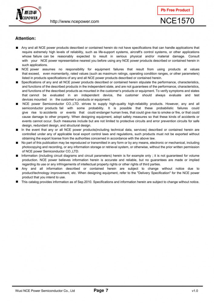 NCE1570 datasheet page 7