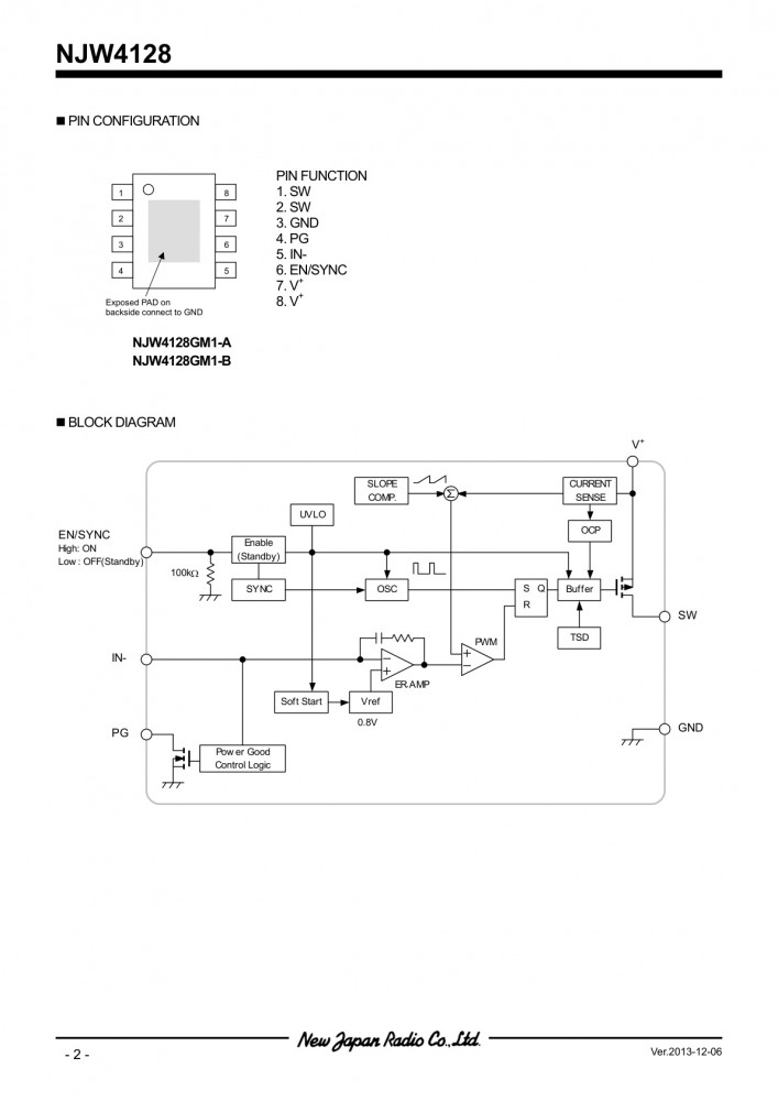 NJW4128 datasheet page image 2