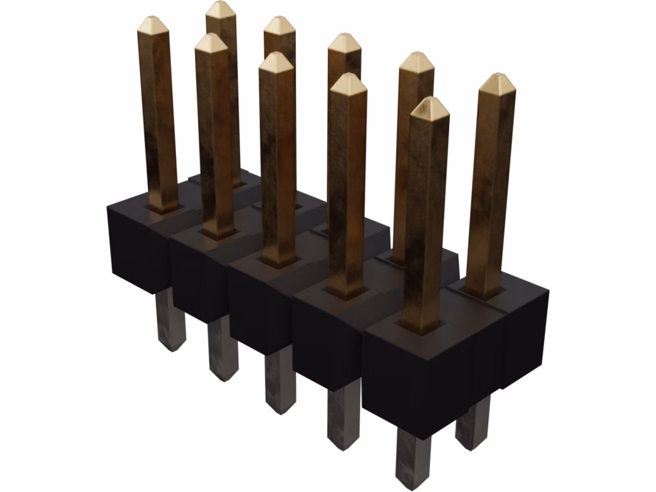 C-Grid Header, 2.54mm Pitch, Through Hole, Dual Row, Vertical, 10 Circuits, 0.38µm Gold (Au) Plating, Tray Packaging, Lead-Free for sale
