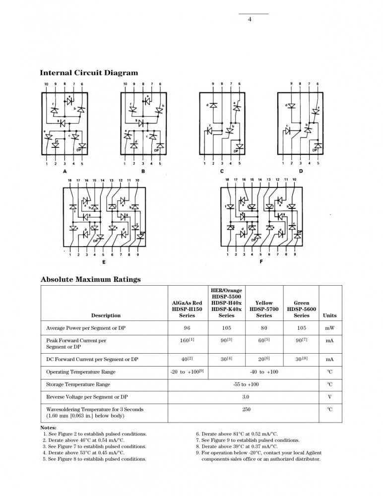HDSP-5623 technical document page 4