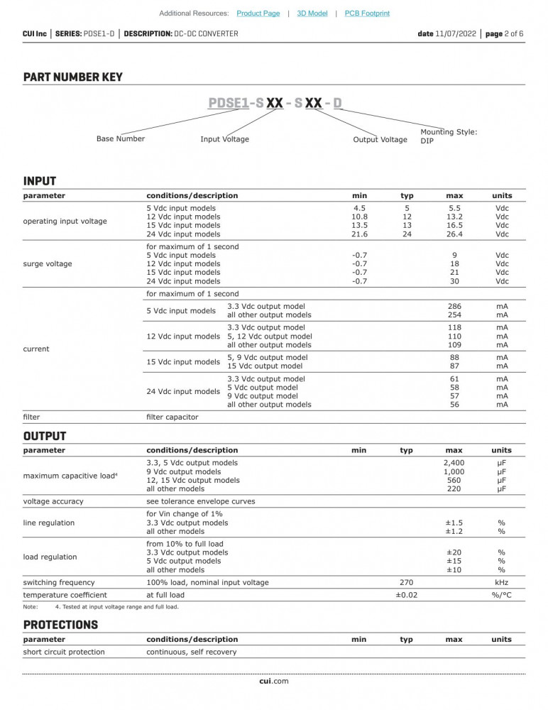 CUI PDSE1-D datasheet page 2