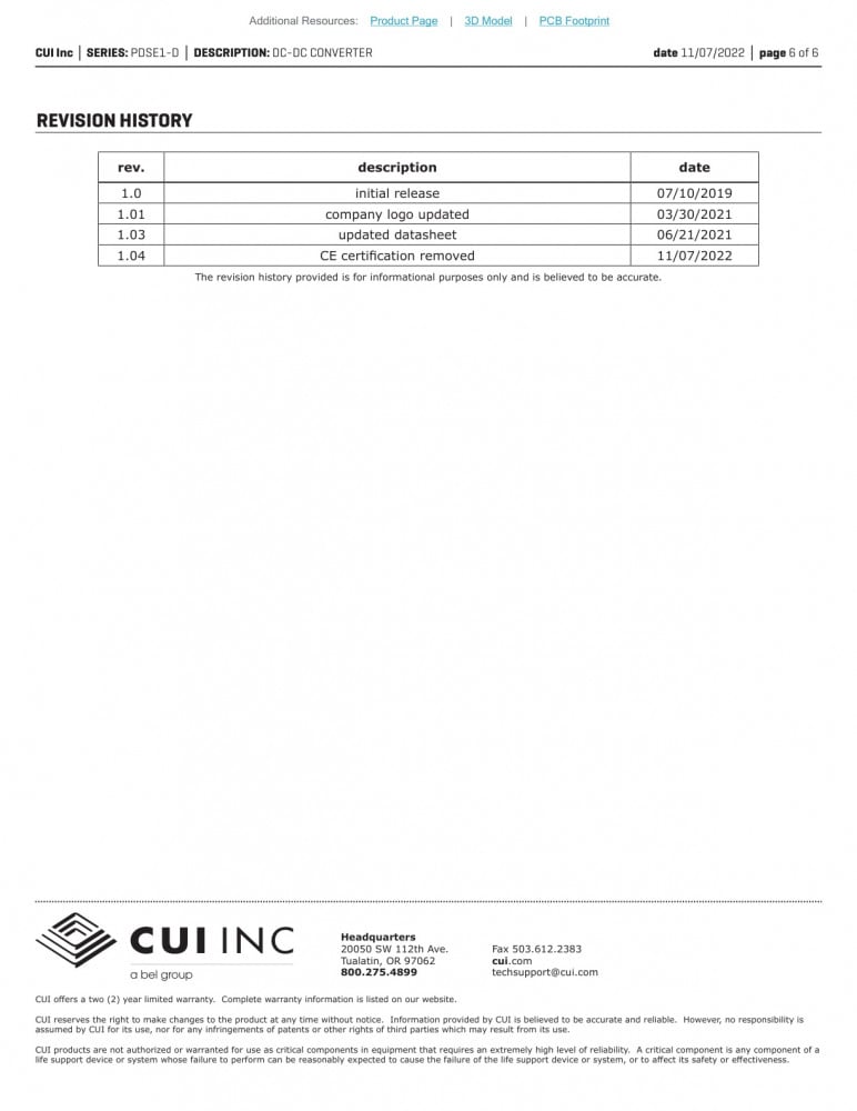 CUI PDSE1-D datasheet page 6