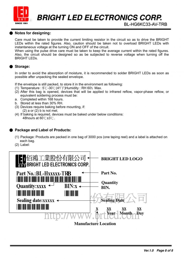 BL-HG6KC33-AV-TRB datasheet page 8