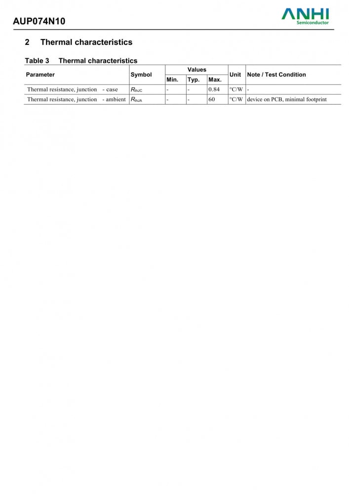 AUP074N10 datasheet page 3