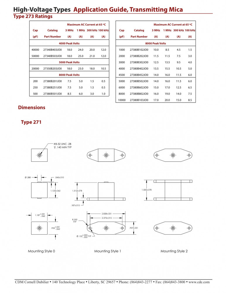 CDE transmitting mica capacitor document page 4