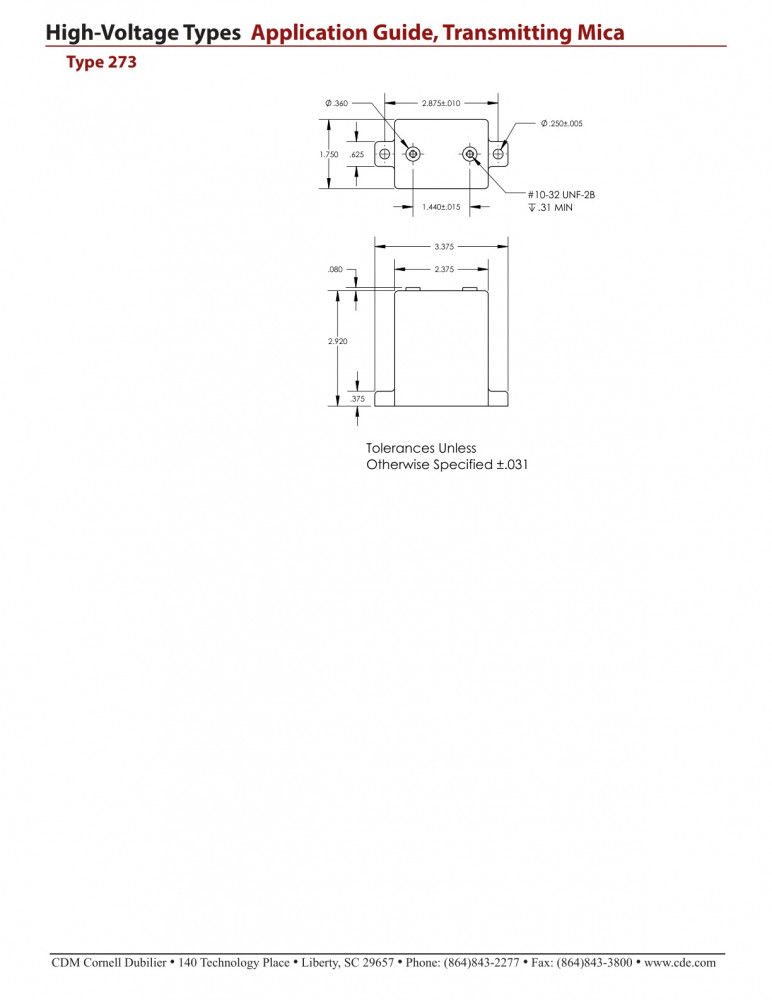 CDE transmitting mica capacitor document page 6
